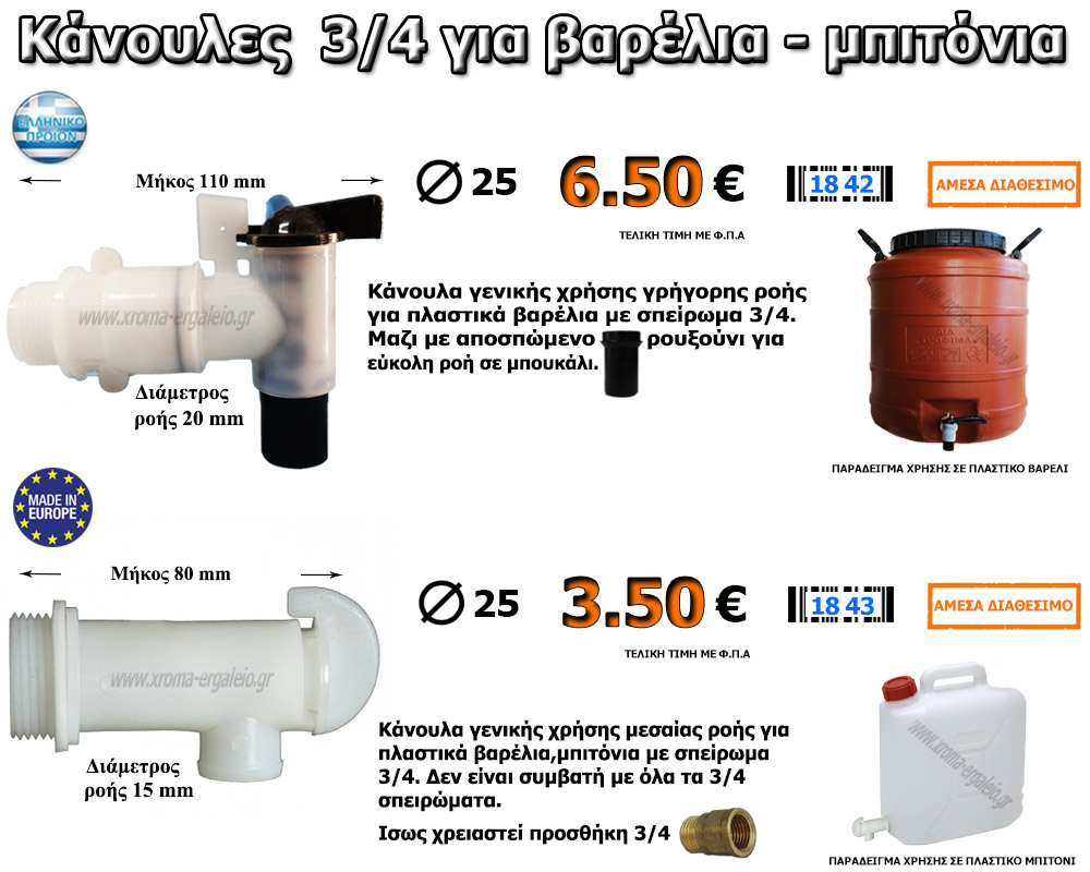 Κάνουλα ροής για τενεκέδες λαδιού & πλαστικά μπιτόνια από 5.50 ...